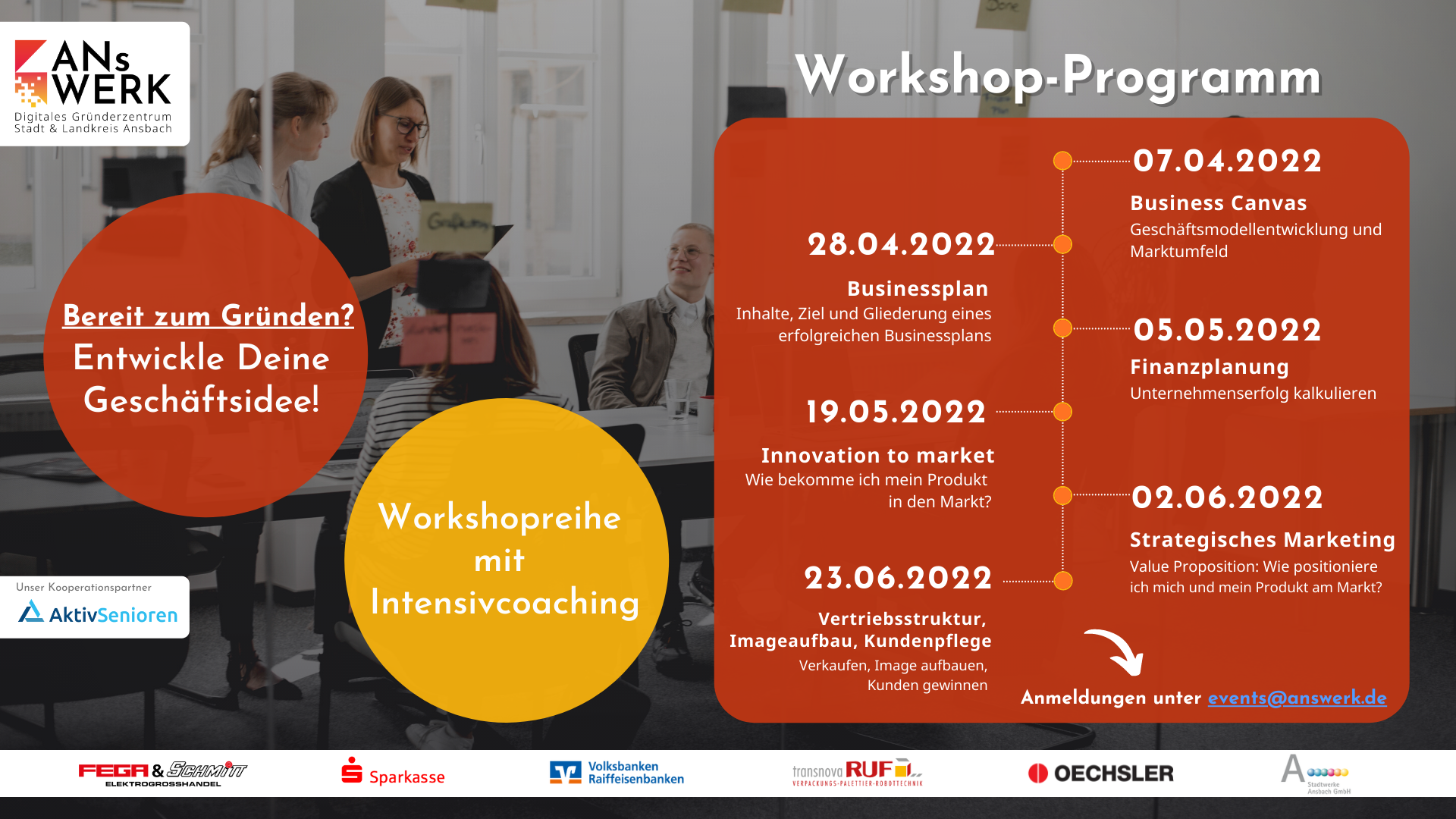Jetzt anmelden! Neue Workshopreihe ab April - Gründerbasics@ANsWERK ...